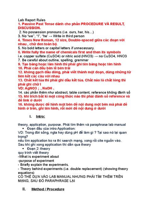 Lab Report Procedure In Passive Form At Xavier Mccomas Blog