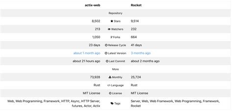 comparing two most popular rust frameworks actix web and rocket by