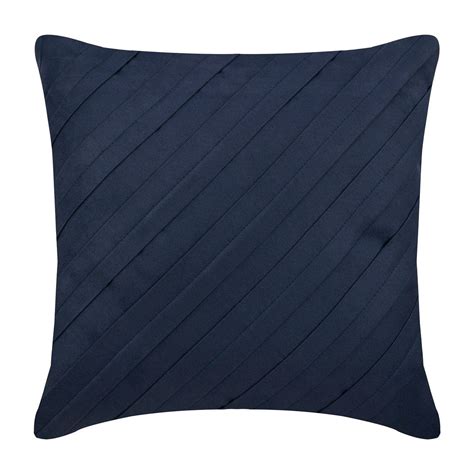 Navy Blue Accent Pillows Textured Pintucks Solid Color Pillows Cover