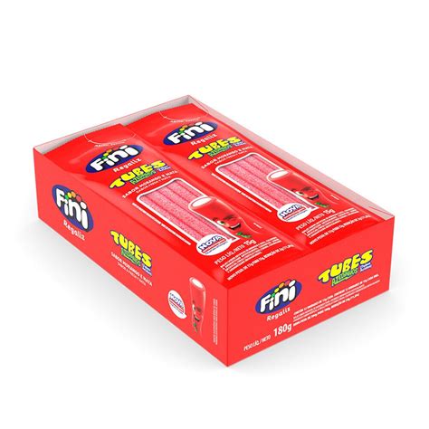 Tubes Morango Acido Fini 12x15g Central Doces