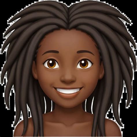 Smiling Dark Skin Black Girl With Long Dreadlocks Emoji Ai Emoji