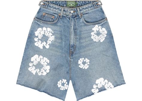 Denim Tears X Levis Cotton Wreath Jean Short Light Wash Mens Fw23 Us