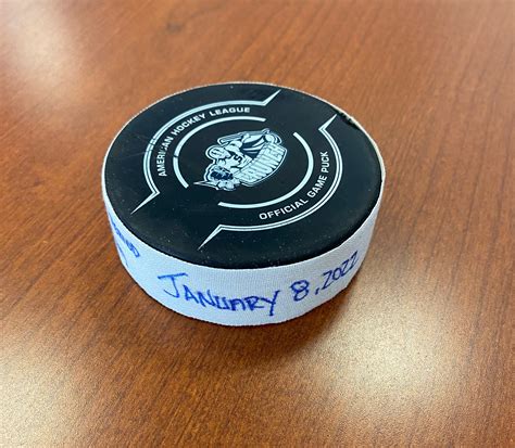 Goal Puck 45 Cole Koepke January 8 2022 Vs Rochester Syracuse Crunch Official Team Store