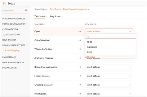 Status Sync In Zoho Sprints