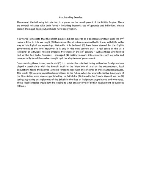 Proofreading Exercise Pdf
