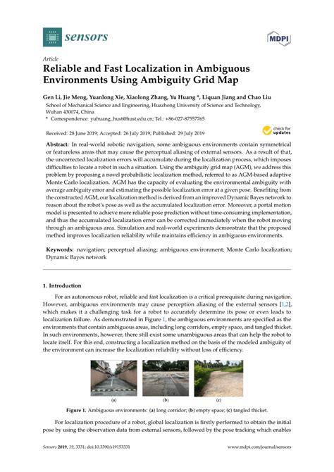 Pdf Reliable And Fast Localization In Ambiguous Environments Using Ambiguity Grid Map