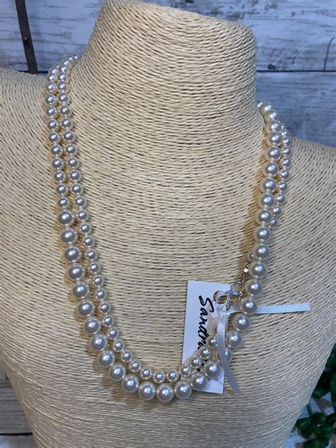 Swarovski Crystal Pearl Necklace Long Beaded Necklace Pearl Necklace
