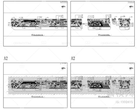 口袋公园图块 现代施工图cad2008口袋公园图库 青模cad图库