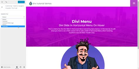 Divi Slide In Horizontal Menu On Hover Quiroz Co