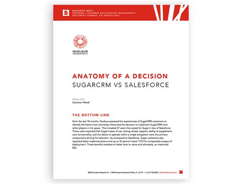 Nucleus Research Anatomy Of A Decision Sugarcrm Vs Salesforce Sugarcrm