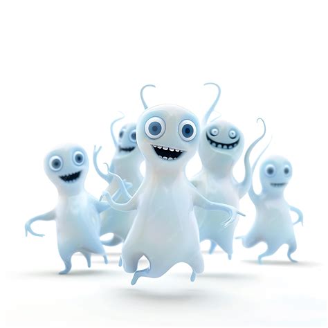 Happy Blue Blob Characters Dancing Together Premium Ai Generated Image