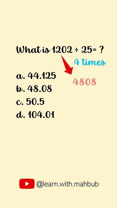 Mind Calculation Hack Math Division Tricks Youtube