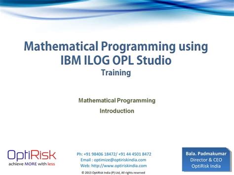 Mathematical Programming Introduction Ppt Logistics Business