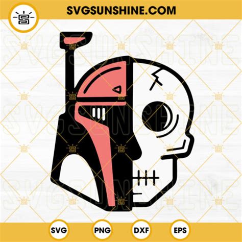 Boba Fett Helmet Skull Svg The Mandalorian Svg Star Wars Svg Png Dxf Eps