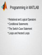 Mastering MATLAB: Operators, Statements, and Loops | Course Hero