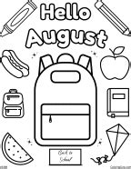 Hello August Coloring Page