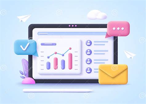 Assignments Analyzing Data Concept 3d Vector Illustration Stock Illustration Illustration