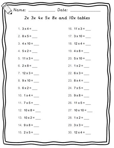 Ks2 Multiplication Year 3 Times Tables Practice Workbook With Answers