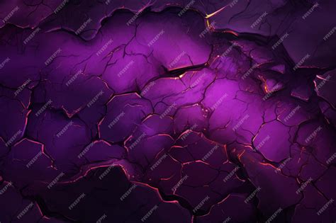 Premium Photo Primal Plain Magma Cracks Purple Generate Ai