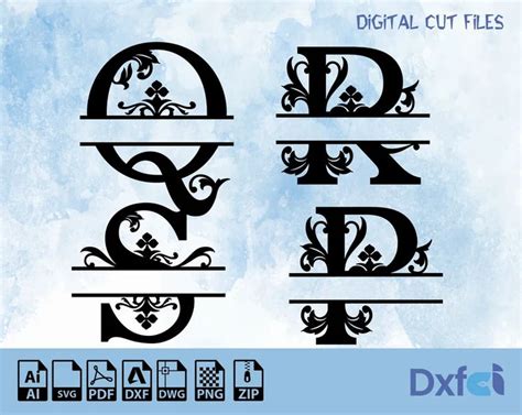 Custom Monogram Alphabet Font Laser Cut Files Svg Pdf Dxf Etsy