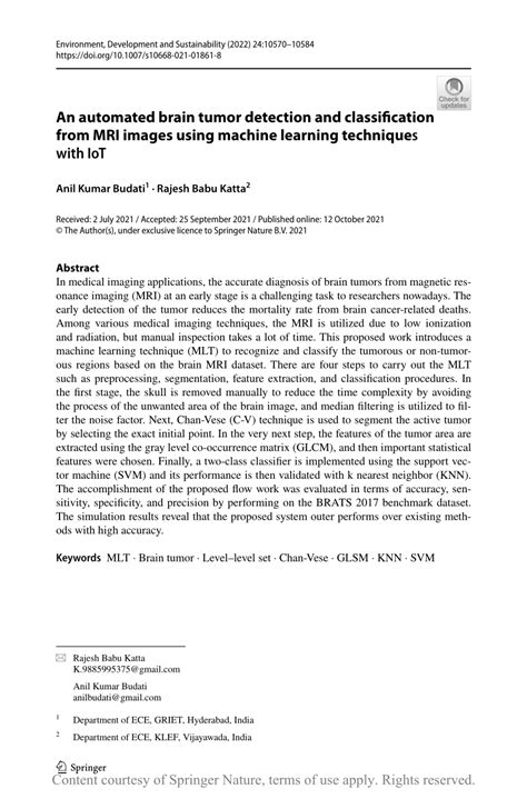 an automated brain tumor detection and classification from mri images