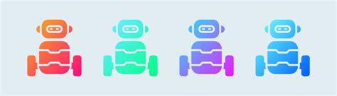 Robot Solid Icon In Gradient Colors Artificial Intelligence Signs Vector Illustration 10054039