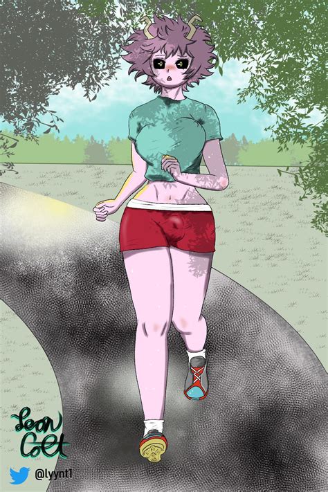 Mina Ashido Jogging My Hero Academia Leon Colt Rrule34