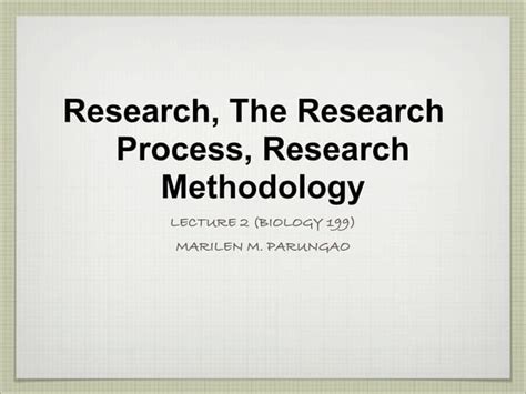 Biology 199 Lecture 2 Research Process Pdf