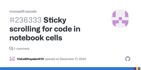 Sticky Scrolling For Code In Notebook Cells · Issue 236333 · Microsoftvscode · Github