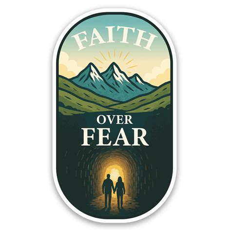 Faith Over Fear Sticker With Mountains Voy Out