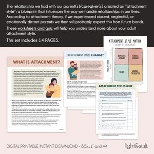 Attachment Styles Quiz Attachment Theory Therapy Worksheets Attachment Workbook The Cycle Of