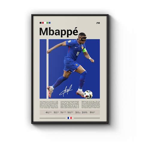 Minimalist Kylian Mbappé France National Team Poster