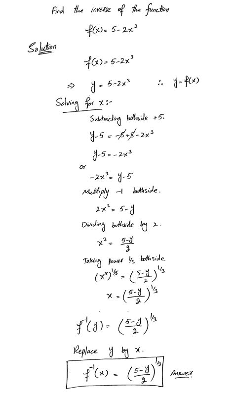 [solved] find the inverse of the function x 5 2x course hero