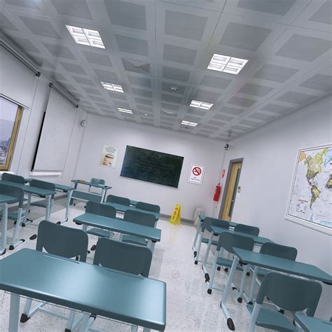 Classroom 01 3d Model 99 3ds Obj Max Fbx Free3d