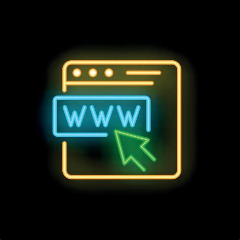 Neon Web Browser Window With Mouse Cursor Clicking Link 52795537 Vector Art At Vecteezy