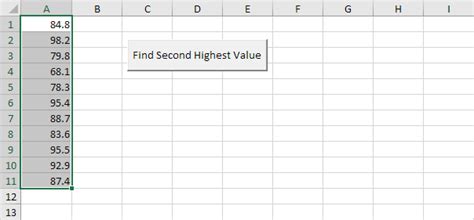 Find Second Highest Value In Excel Vba Formulashq