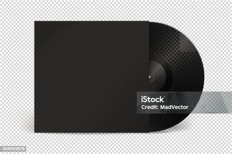 현실 빈 음악 판 비닐 Lp로 투명 한 배경에 절연 커버 아이콘 근접 촬영으로 기록 합니다 광고 브랜딩 이랑에 대 한 레트로 긴 재생의 서식 파일을 디자인 합니다 재고