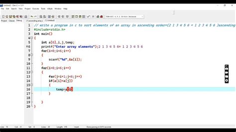 C Program To Arrange Array Element In Ascending Order In C Language