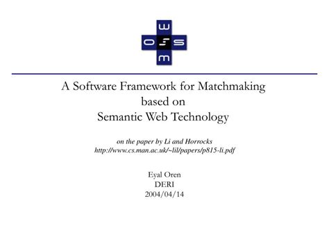 Ppt A Software Framework For Matchmaking Based On Semantic Web Technology Powerpoint