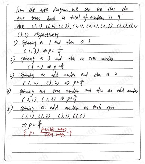 Solved A Spinner Has Three Equal Sections Numbered 1 2 An[algebra] Gauthmath