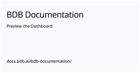 preview the dashboard documentation