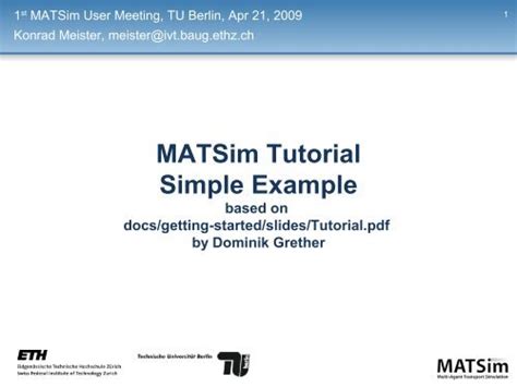 Simple Examples MATSim