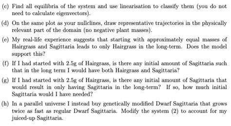 Solved Differential Equation Model Problem Of Competing Chegg Com