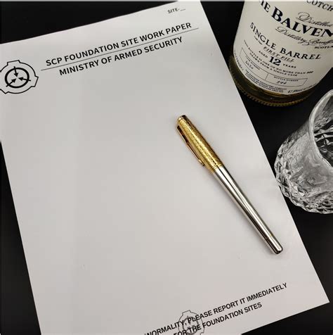 Scp Foundation Site Work Paper 50 Sheets Scp Merch Store