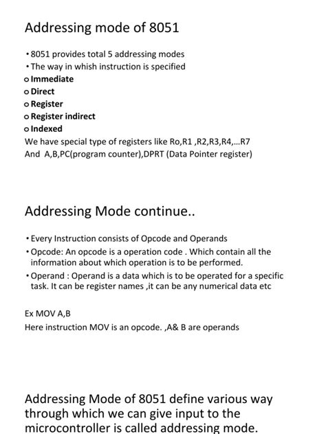 Addressing Mode Of 8051 8051 Provides Total 5 Addressing Modes The Way In Whish Instruction