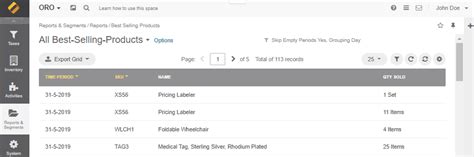 Best Selling Products Report Orocommerce Orocrm And Oroplatform