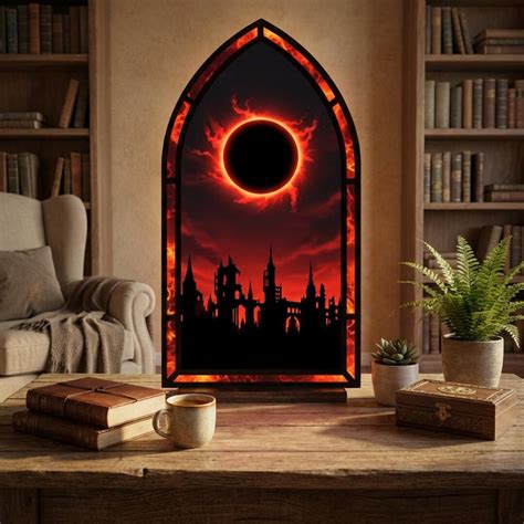 Dark Souls Darksign Suncatcher Candle Holder Red Eclipse Gothic Castle
