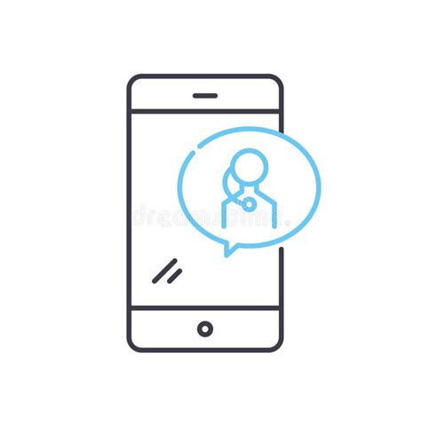 Technical Support Line Icon Outline Symbol Vector Illustration