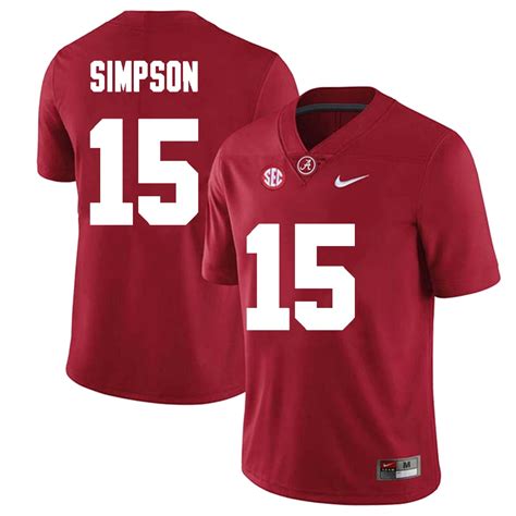 Mens 15 Ty Simpson Alabama Crimson Tide Football Jersey Nail Envy
