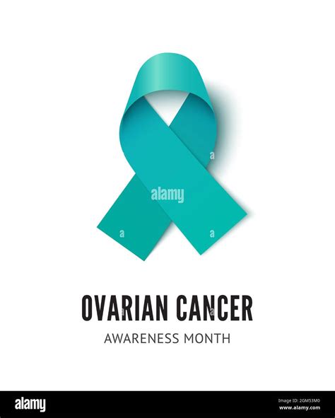 Ovarian Cancer Awareness Ribbon Vector Illustration Isolated On White